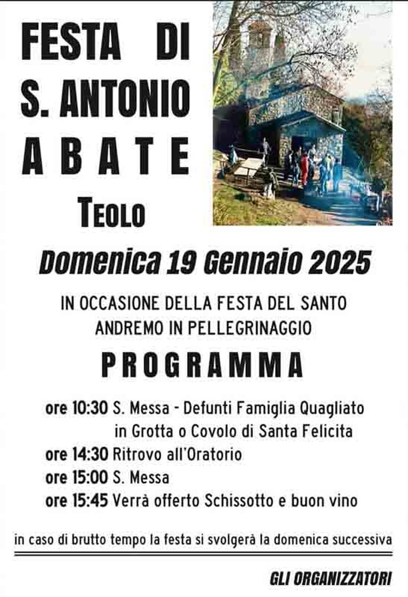 WebDolomiti: Teolo (PD), San’Antonio Abate è festa – 19 gen